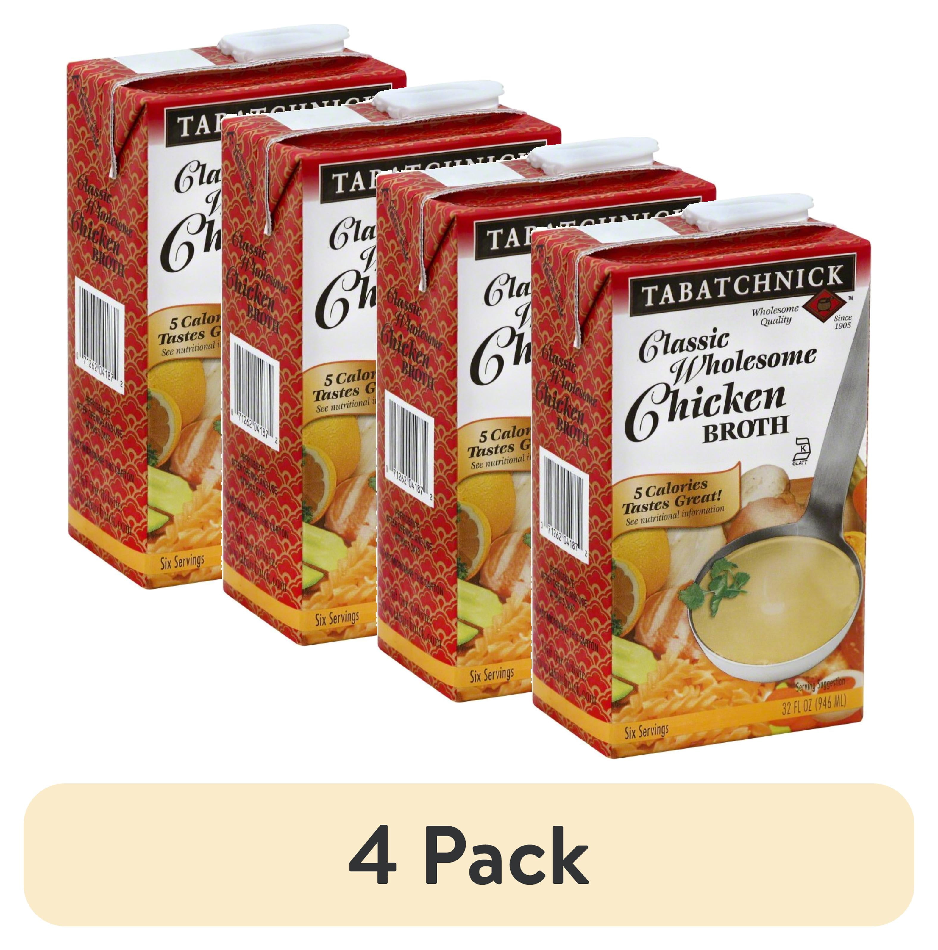 (4 pack) Tabatchnick Classic Wholesome Chicken Broth, 32.0 FL OZ ...
