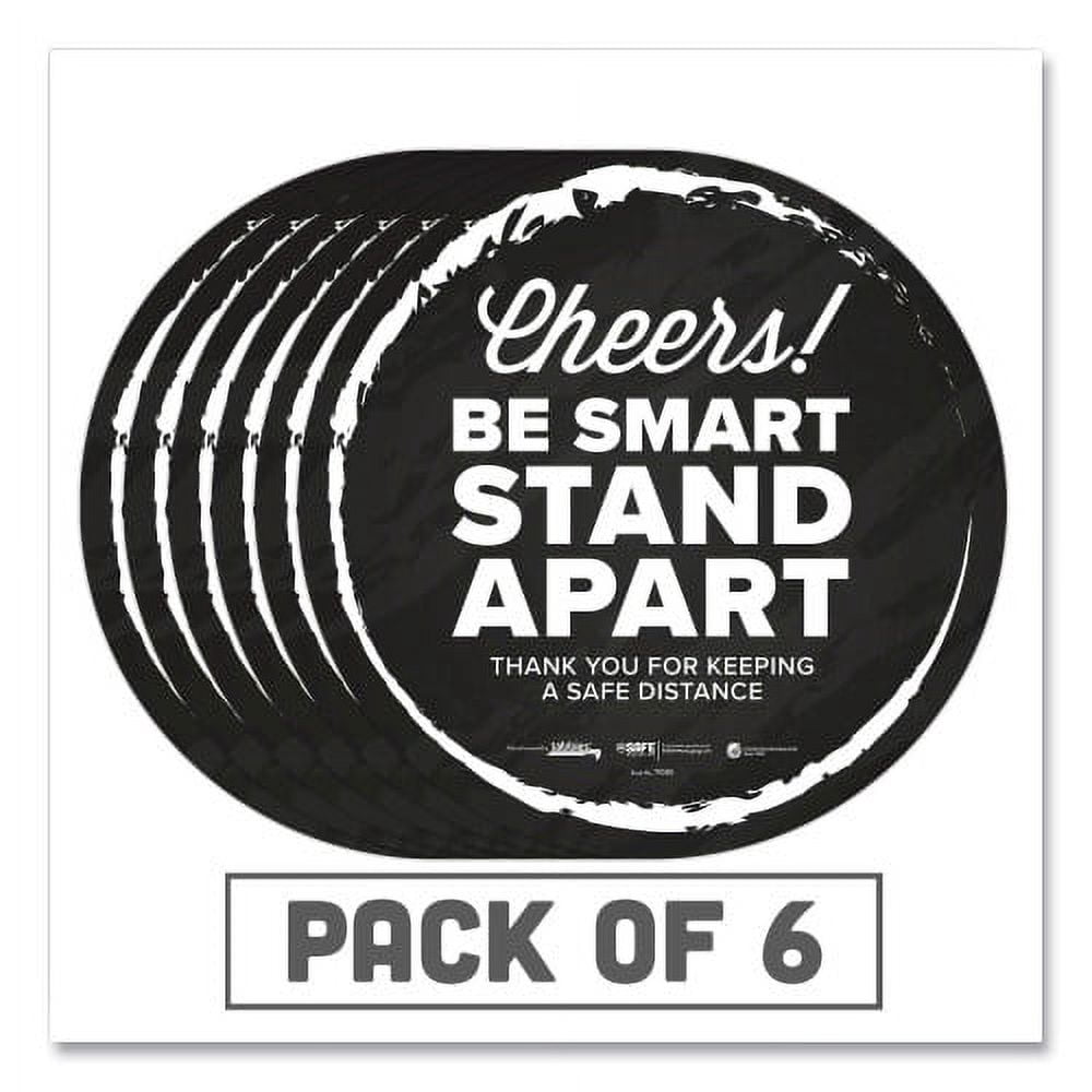 Tabbies-1PK Besafe Messaging Floor Decals, Cheers;Be Smart Stand Apart ...