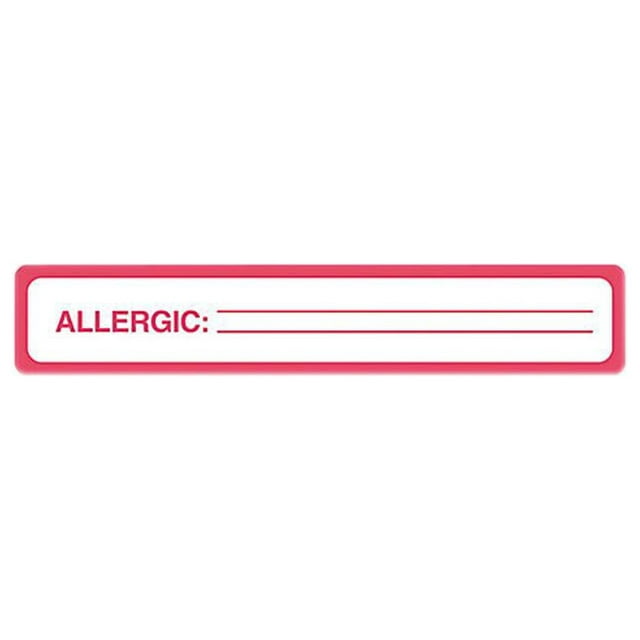 Tabbies 40561 Medical Labels for Allergy Warnings, 1 x 5-1/2, White ...