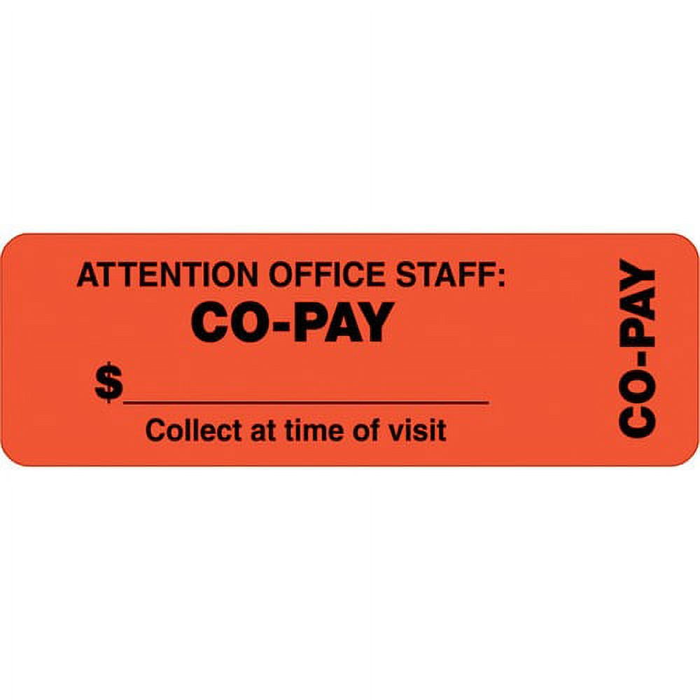 Tabbies CO-PAY Wrap Labels - "Collect at Time of Visit" , "Attention ...