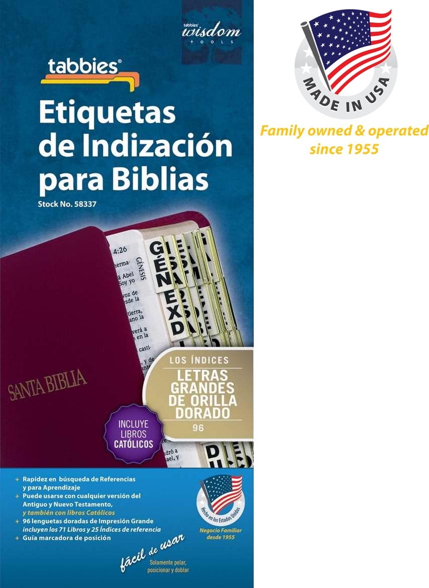 Tabbies Catholic Spanish Large Print Gold-Edged Bible Indexing Tabs ...