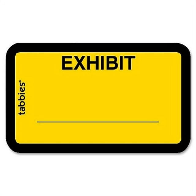 Tabbies Color-coded Legal Exhibit Labels 1.62" x 1" Length - Yellow ...