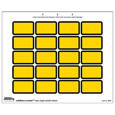 Tabbies Color-coded Legal Exhibit Labels 1.62" x 1" Length - Yellow ...