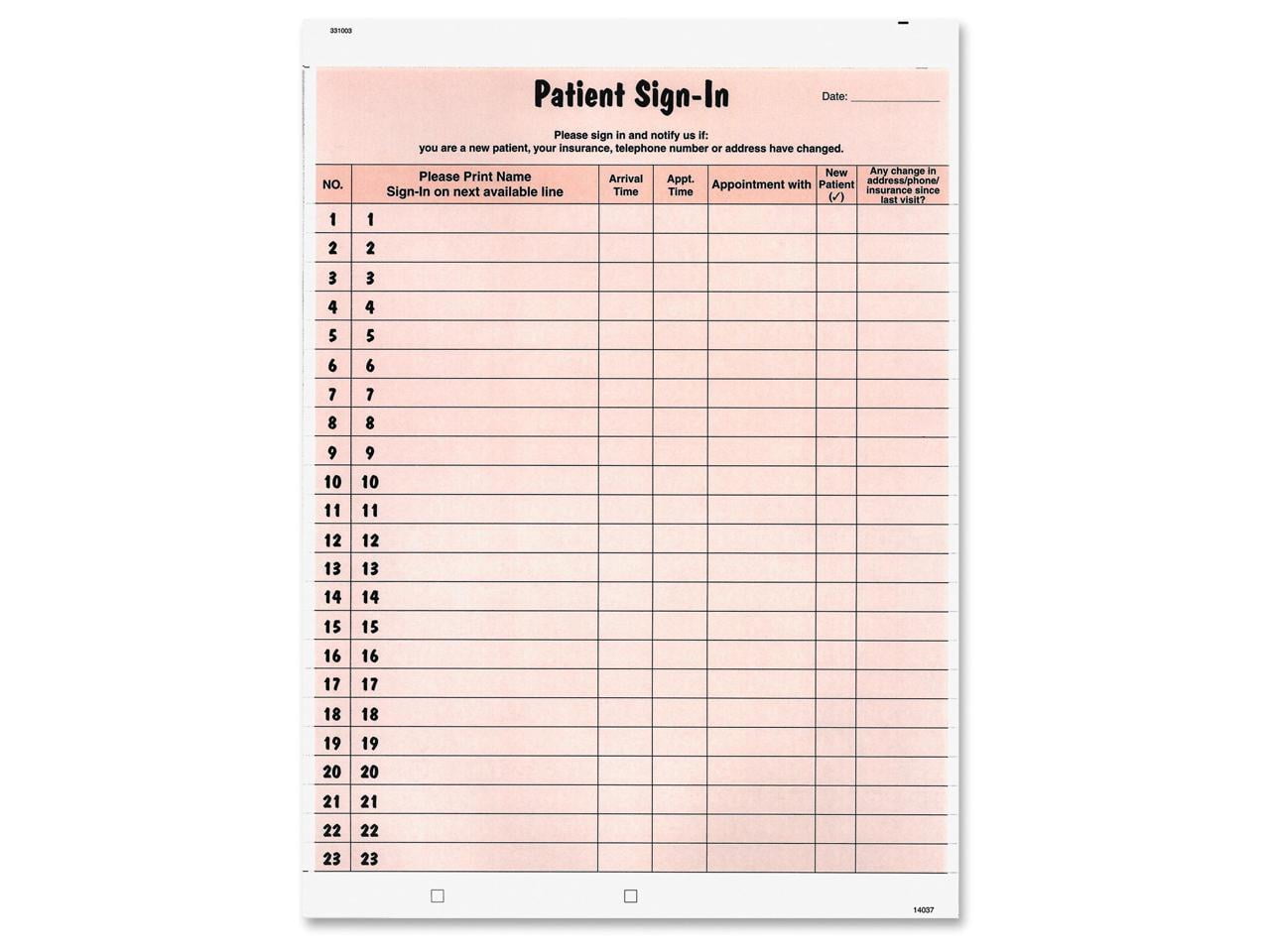 Tabbies Patient Sign-In Label Forms - Walmart.com