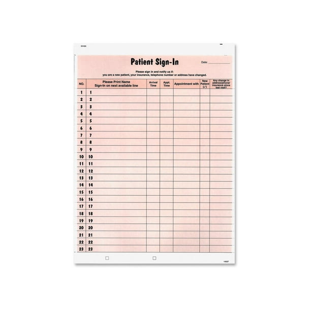 Tabbies Patient Sign-In Label Forms - Walmart Business Supplies