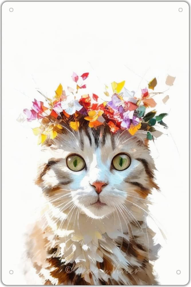 Tabby Cat Decor, Cat Poster for Home Office Living Room Decorations ...