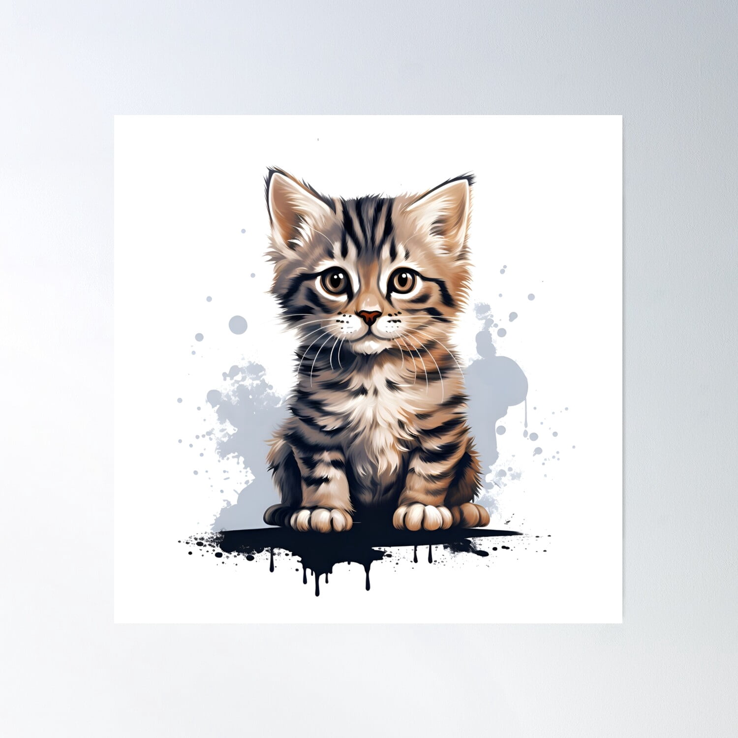 Tabby Cat Poster Wall Art, Modern Wall Decor, 24x24 UNFRAMED - Walmart.com