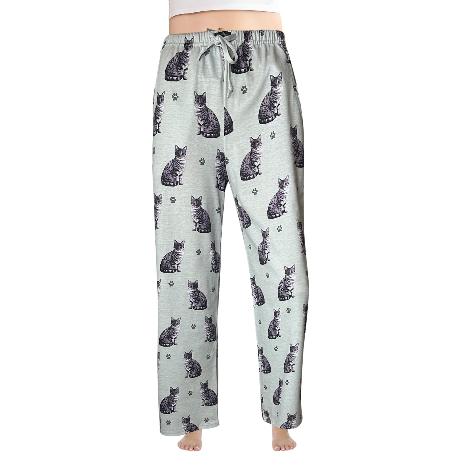 Comfies Tabby Cat Unisex Cotton Blend Pajama Bottoms - Gift for Pet ...