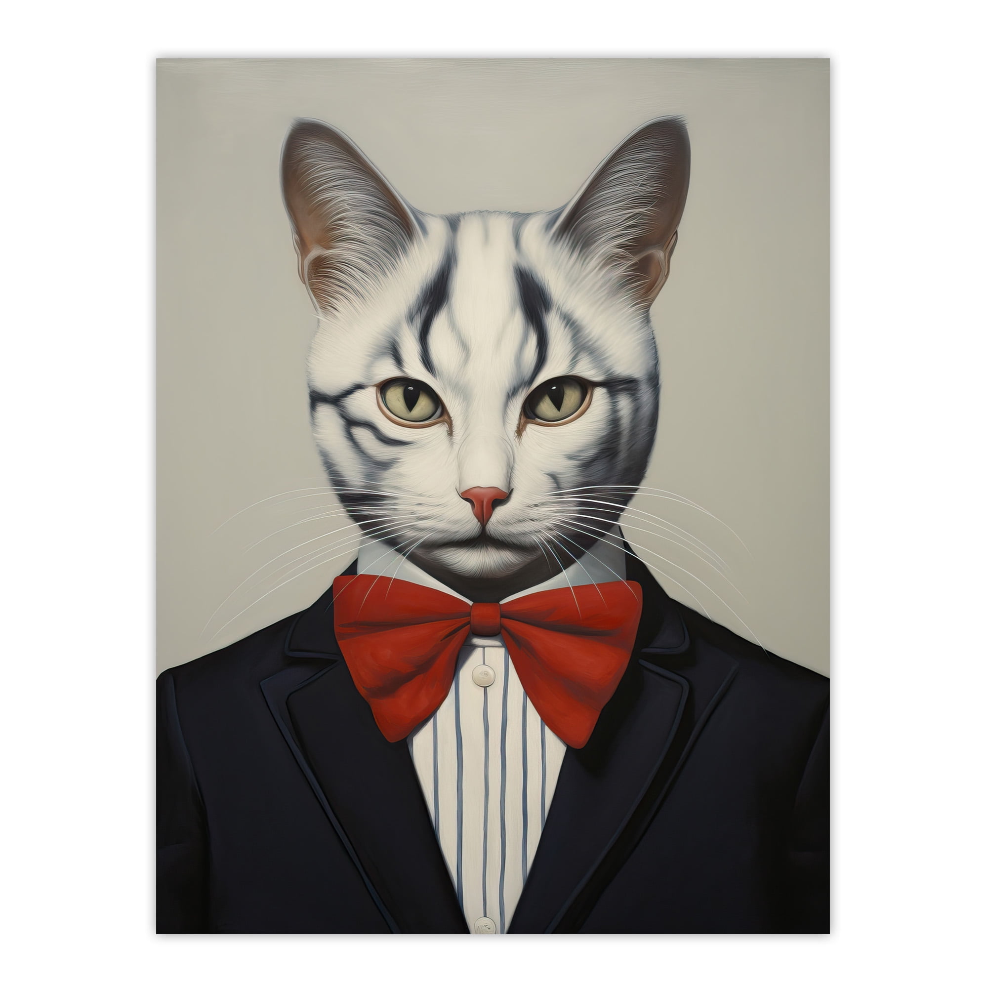 Tabby Cat Who Came To Tea Pet Portrait Unframed Wall Art Print Poster ...