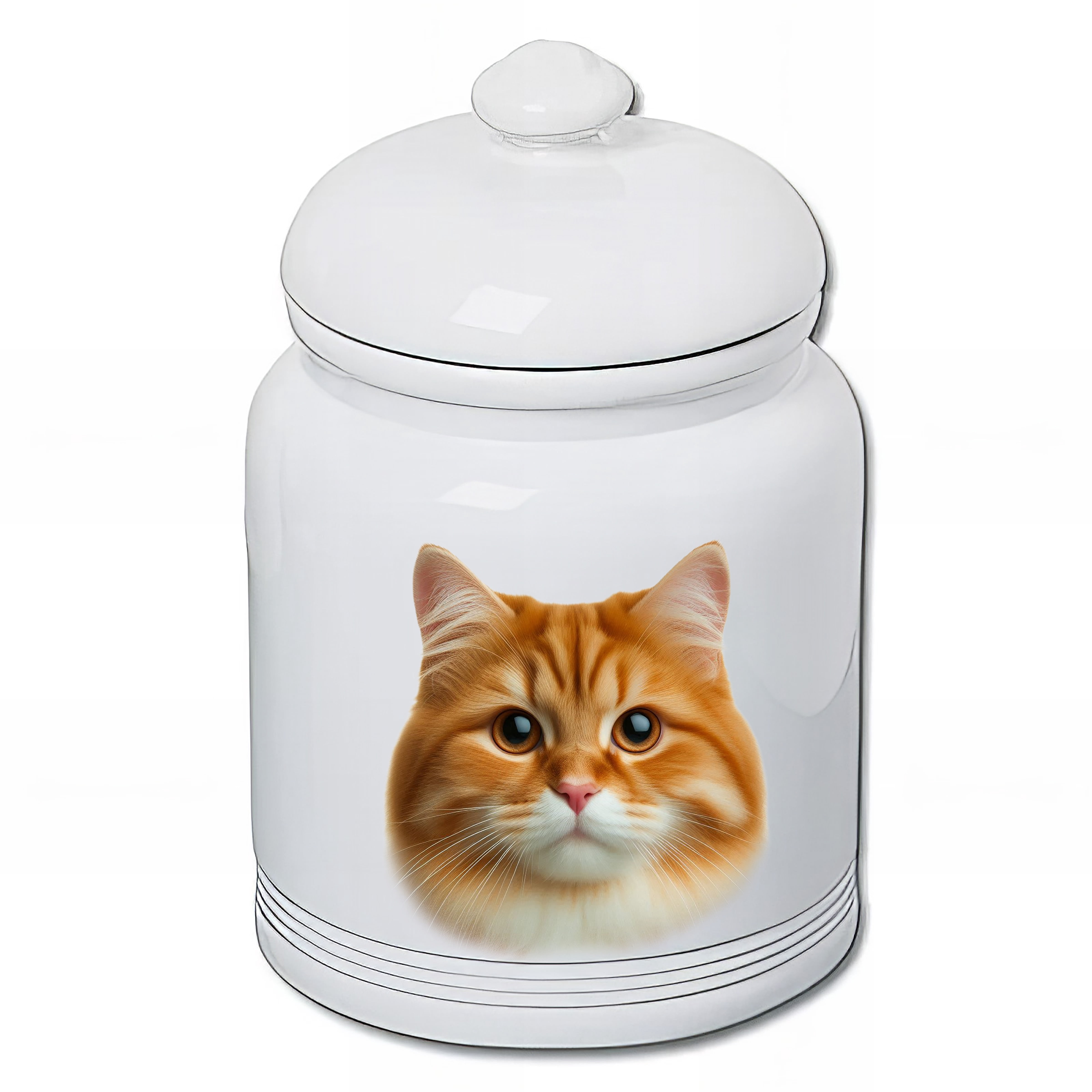 Tabby Orange Cat - Best of Breed Dog and Cat Ceramic Treat Jar 9" Tall ...