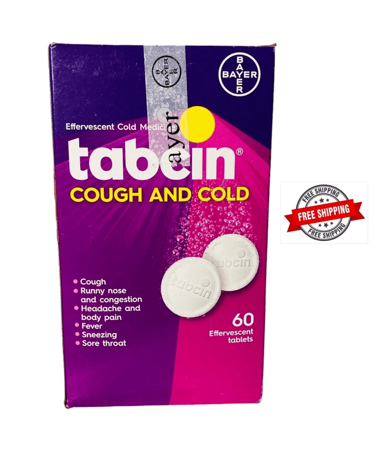 Tabcin Morado Cold And Cough Gripe y Tos 60 Efervescent Tablets ...