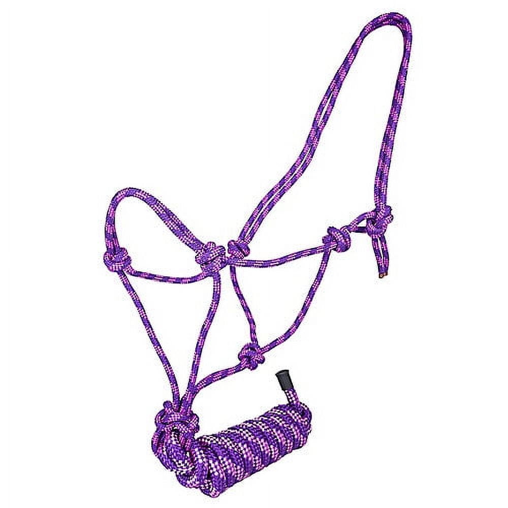Tabelo Cowboy Rope Halter w/Lead Purple/Pink - Walmart.com