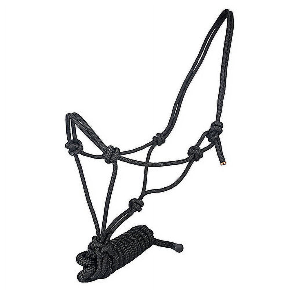 Tabelo Cowboy Rope Halter w/Lead Black - Walmart.com