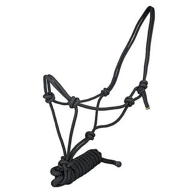 Tabelo Cowboy Rope Halter w/Lead Black - Walmart.com