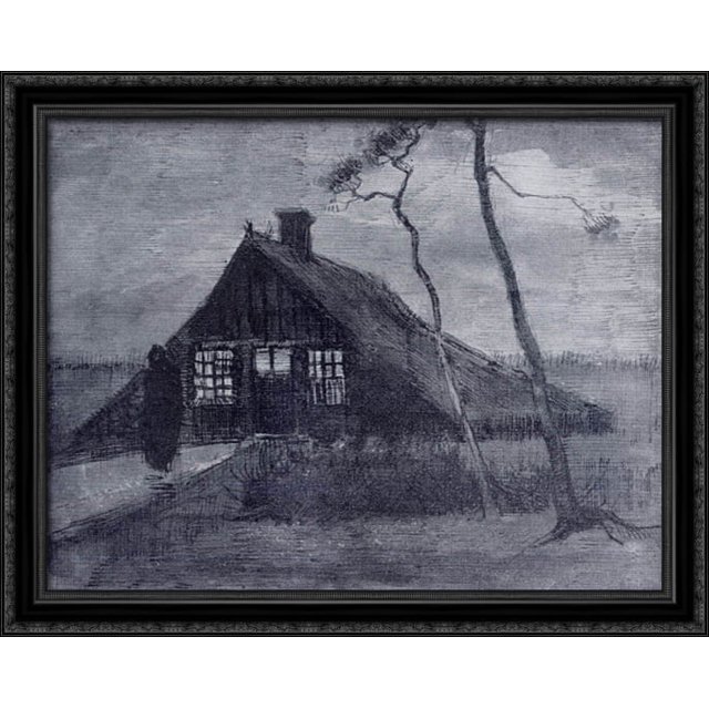 Tabernacle In The Heath 34x28 Large Black Ornate Wood Framed Canvas Art
