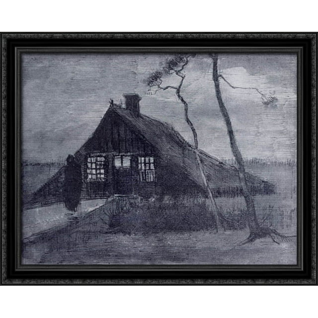 Tabernacle In The Heath 34x28 Large Black Ornate Wood Framed Canvas Art