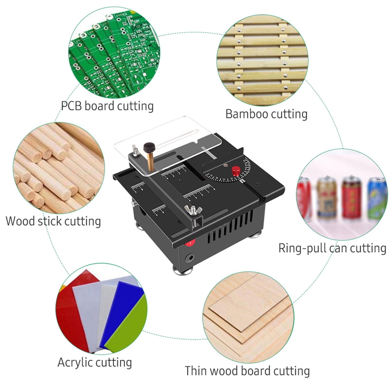 Table 100W Multi Functional Table Saw Mini Desktop Electric Saw Cutter ...