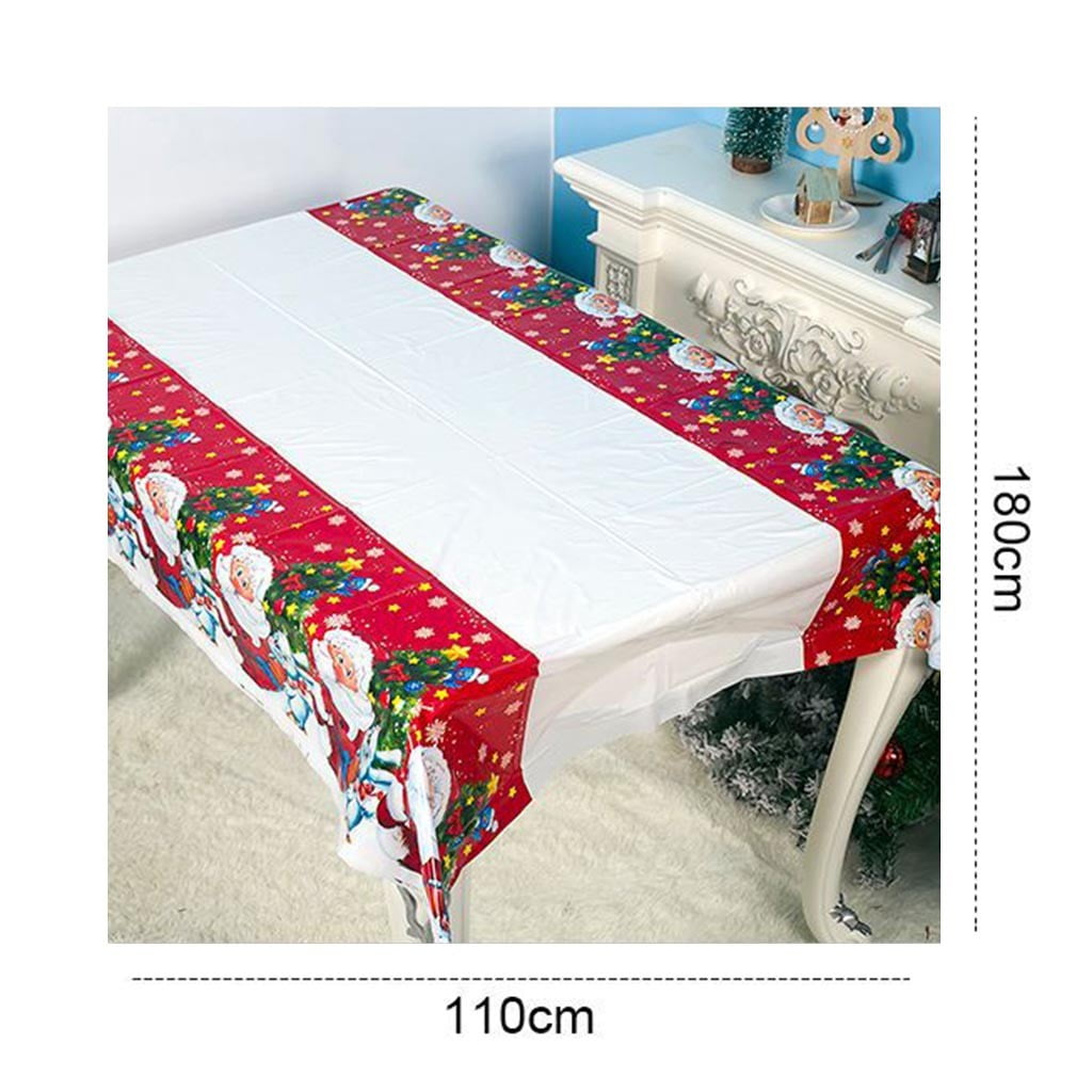 Table 180*110cm PVC Christmas 2024 new Tablecloth Decoration Christmas ...