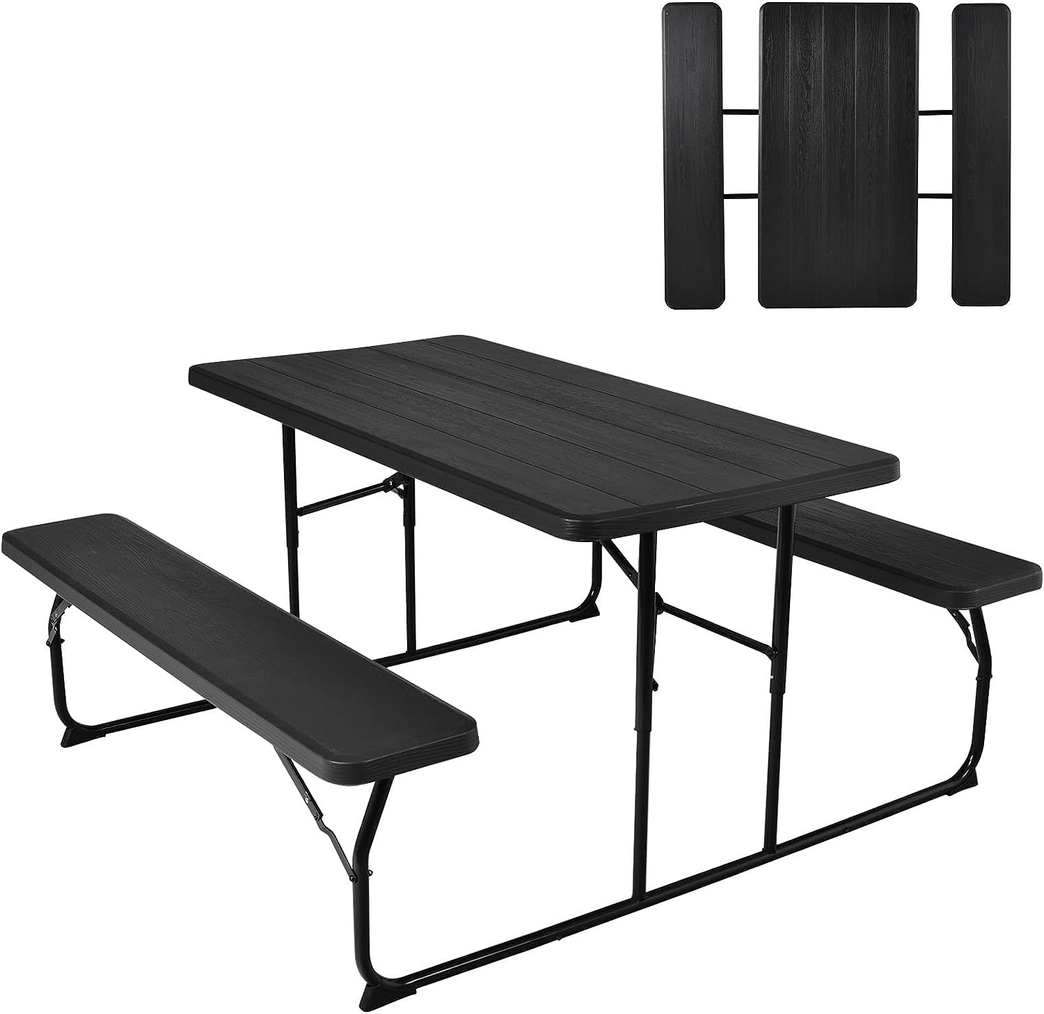 Table, 550 LBS S Picnic Tables with Benches & Seats, Weather-Resistant ...