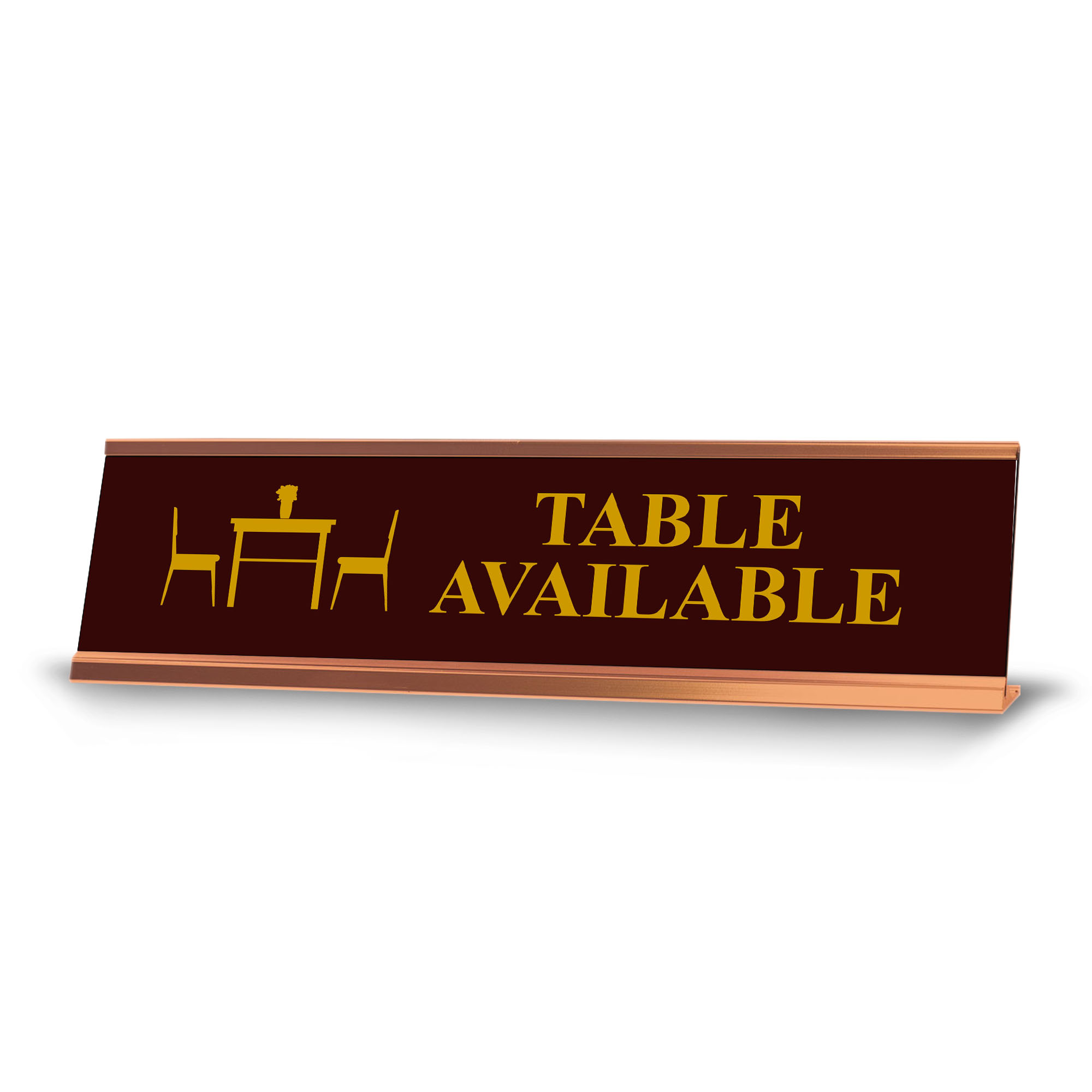 Table Available, Brown Silver Frame, Desk Sign (2x8") - Walmart.com