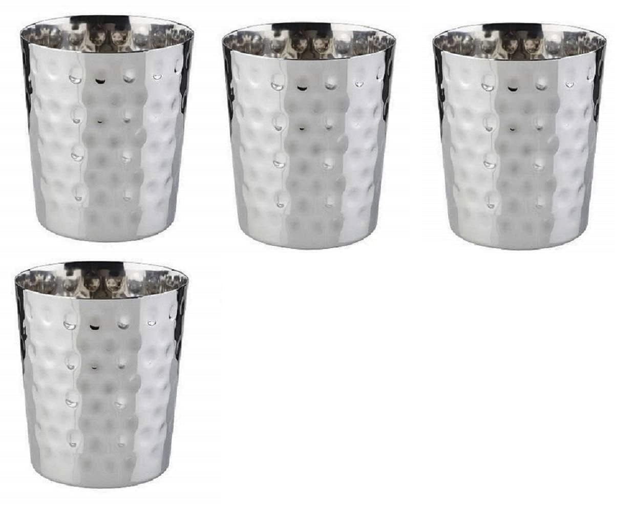 Table Barn Stainless Steel Chip Cup Hammered Tumbler Diamond Glass ...