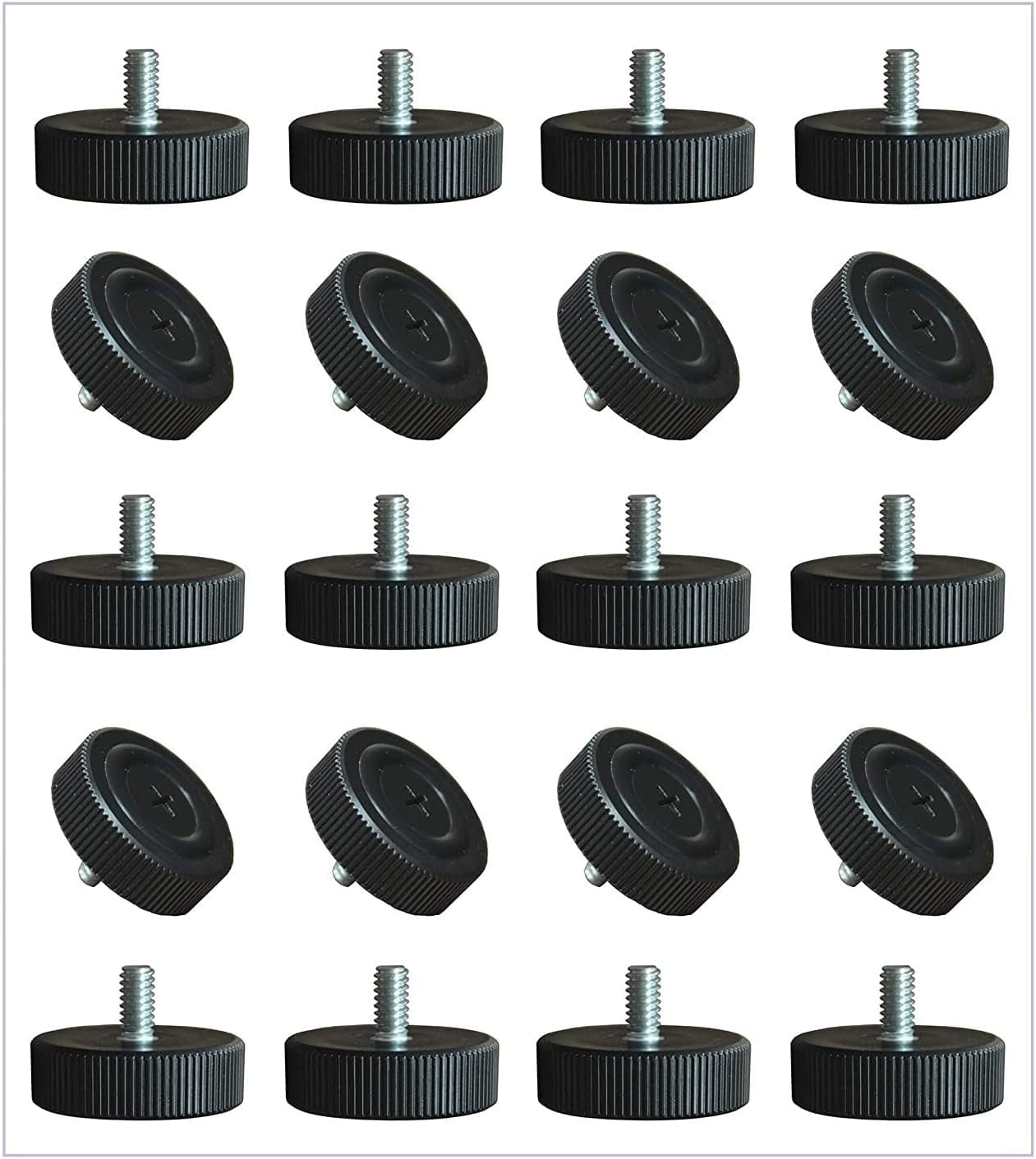 Table Base Leveler (Table Base Glide) for Restaurants & Homes, Adjustable, Thread #1/4-20, 80 ...