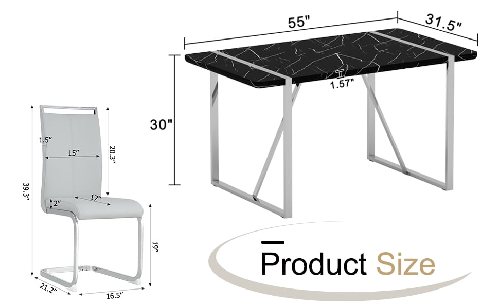 Table and Chair Set.A Rustic Industrial Rectangular Mdf Black Dining ...