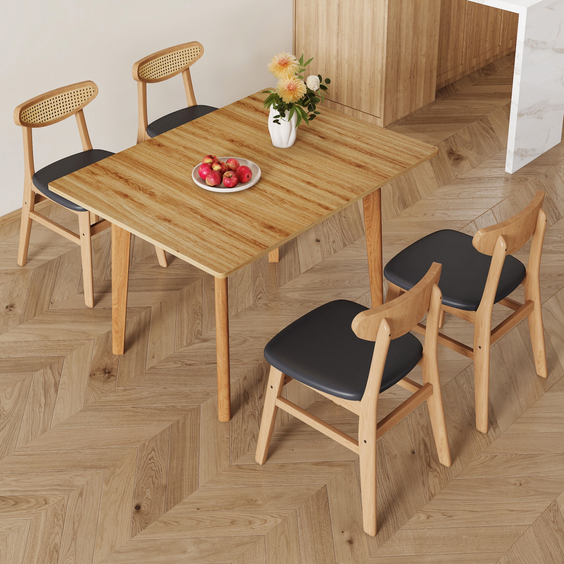 Table and Chair Set, Foldable Computer&office&dining Table with MDF ...