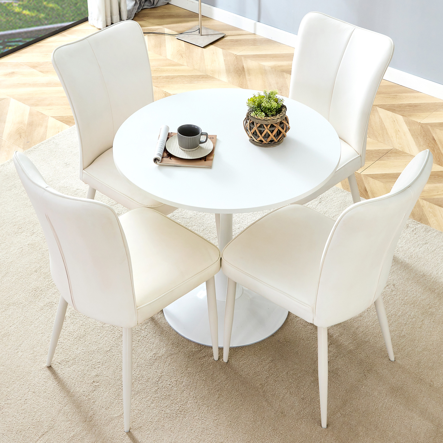 Table And Chair Set.Hourglass-Shaped Stable Small Round Table -31.9 ...