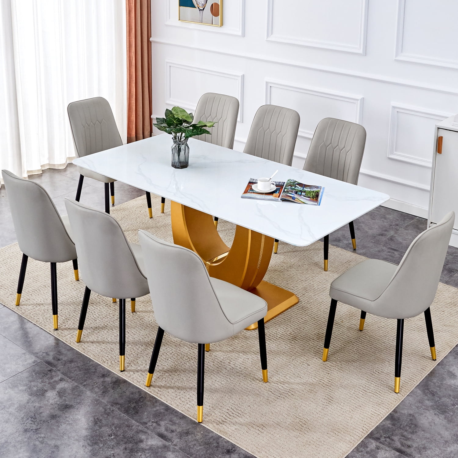 Table And Chair Set.Modern Snow Mountain Stone White Texture Sticker ...