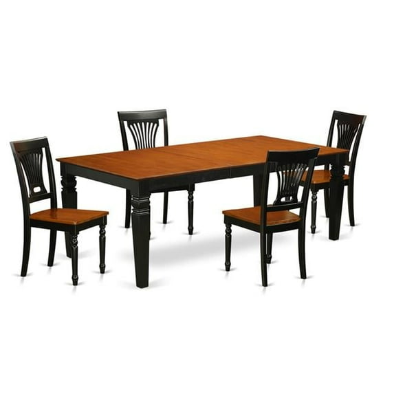 Table & Chair Set with One Logan Dining Room Table & 4 Chairs, Black & Cherry - 5 Piece ...