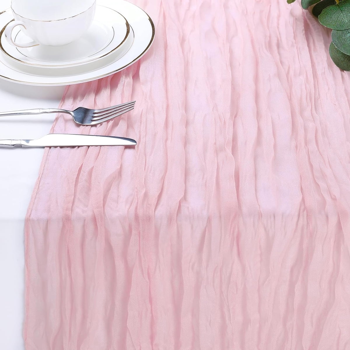 Table Cheesecloth Dusty Pink Boho Gauze Fabric Rustic Sheer Cheese ...
