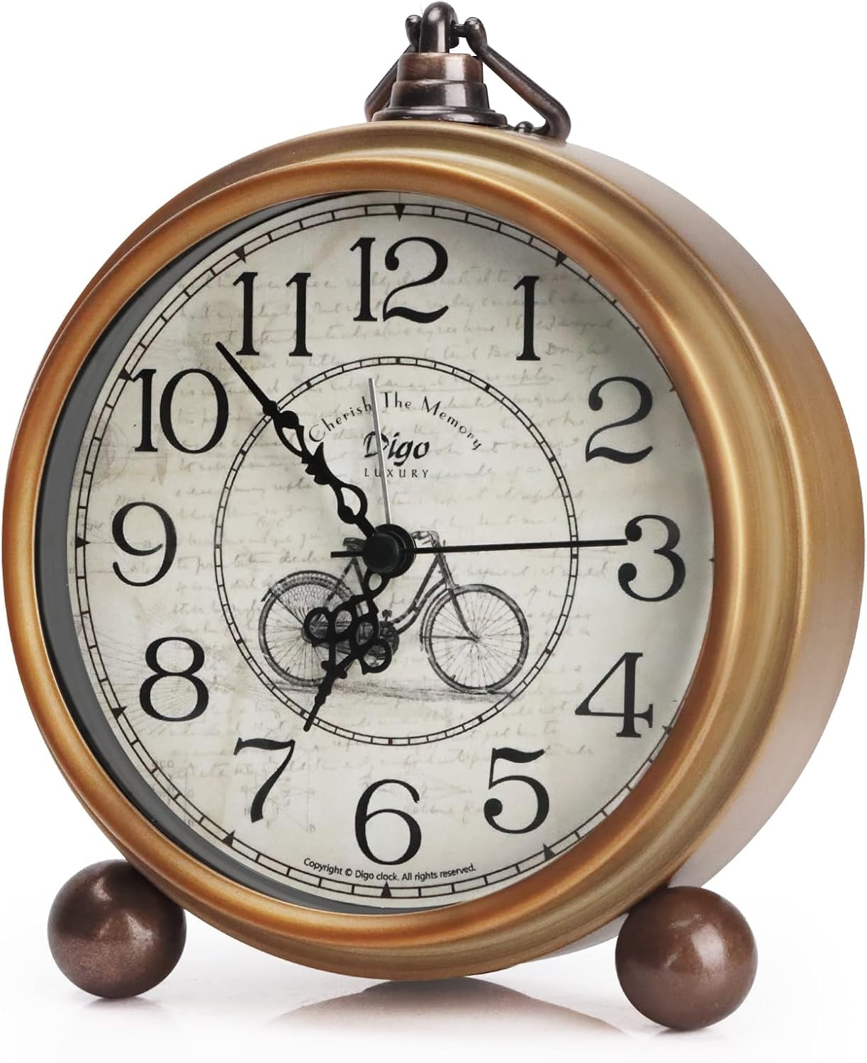 Table Clock 5.2 in Non-Ticking Retro Vintage Silent Desk Clock Battery ...