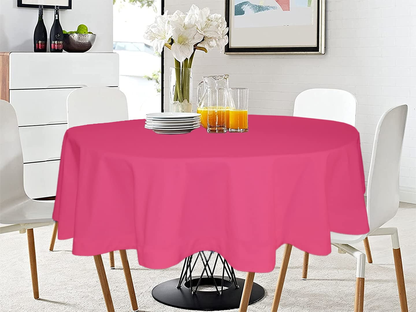 Table Cloth Cotton Table Cloth Round Table Cover Pink Table Sheet Used ...