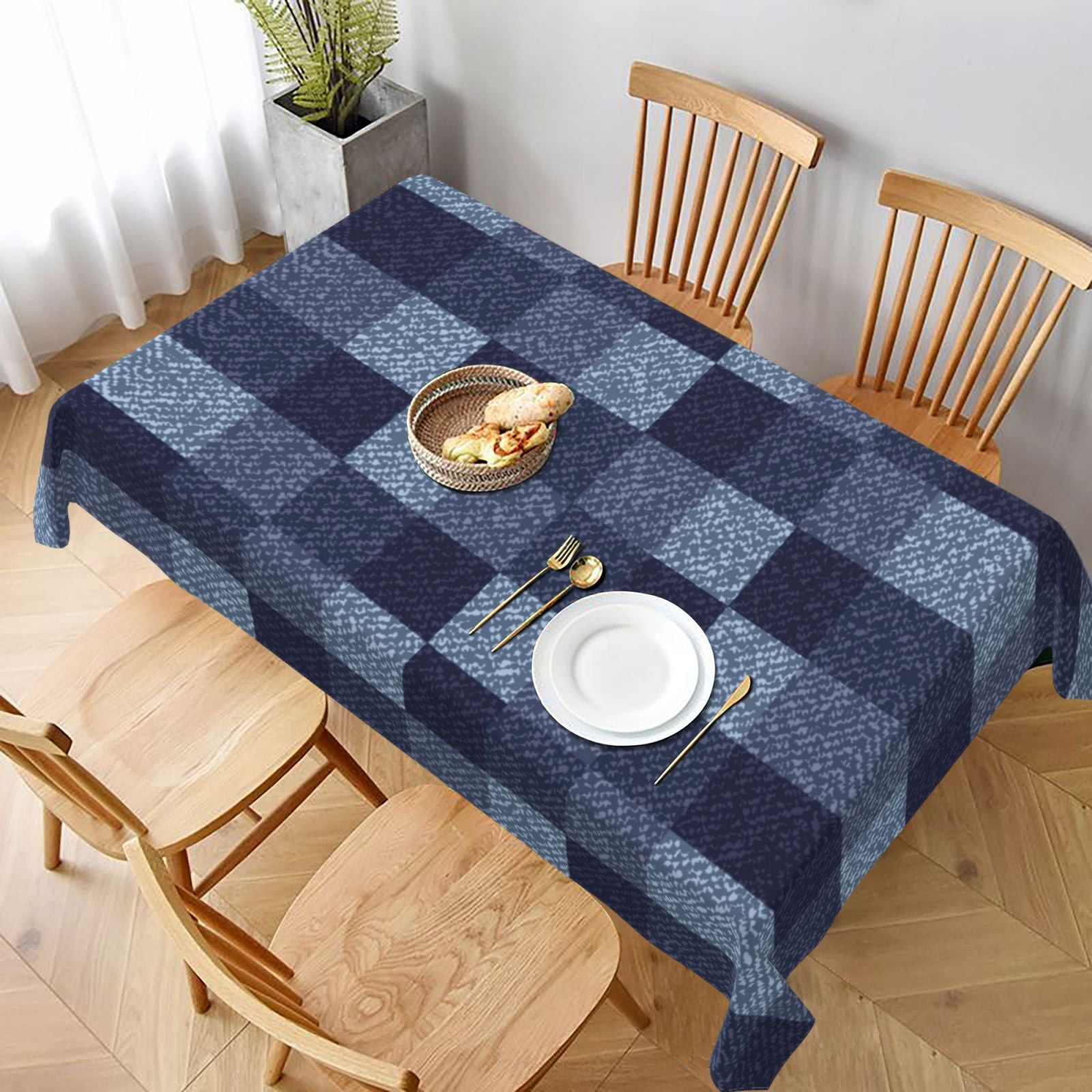 Table Cloth Rectangle Table, Blue Gingham Buffalo Check Tablecloth 60 x ...