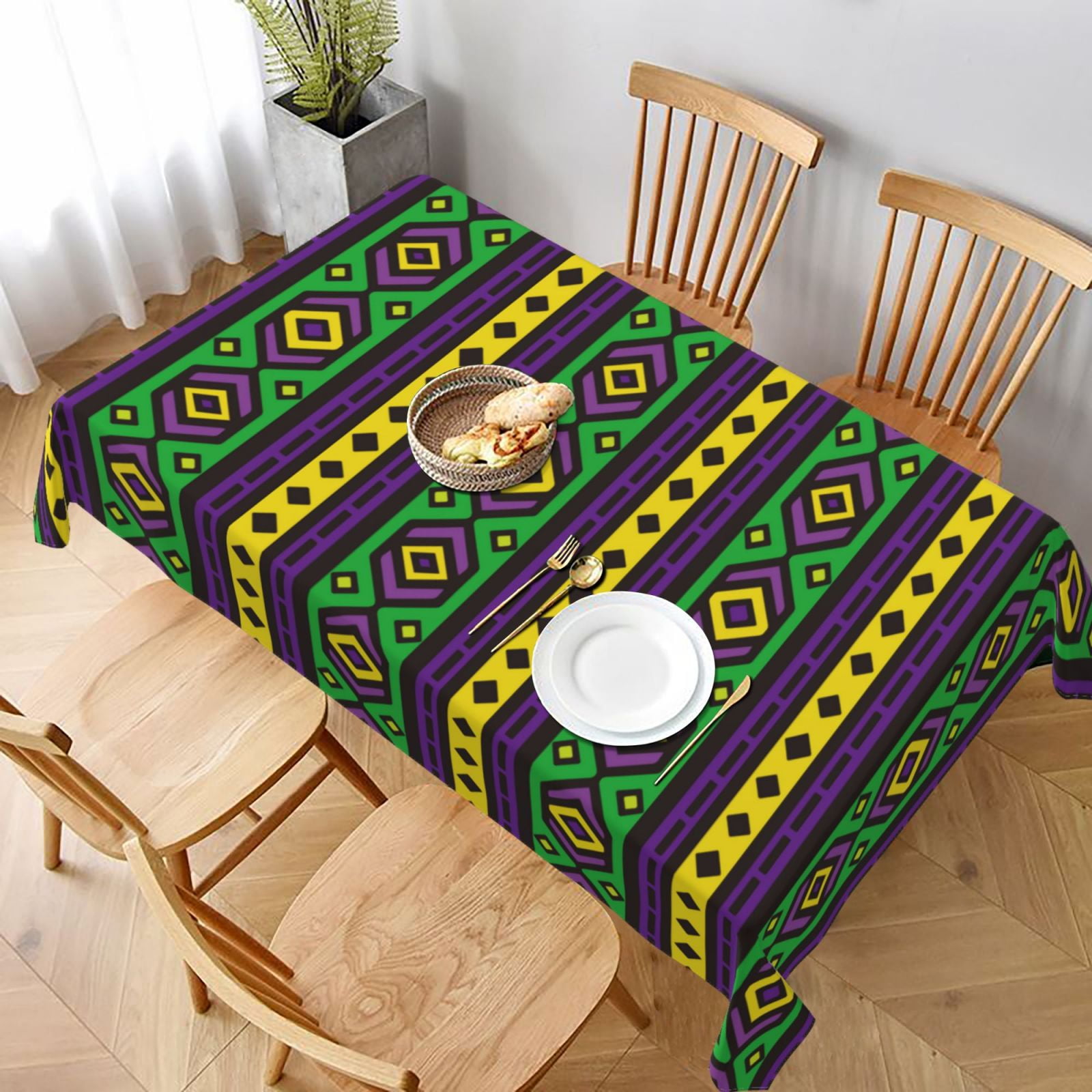 Table Cloth Rectangle Table, Carnival Mardi Gras Tablecloth 60 x 90 ...