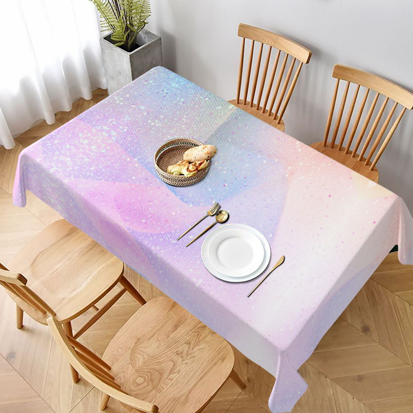 Table Cloth Rectangle Table, Rainbow Party Tablecloth 60 x 90 Inch ...