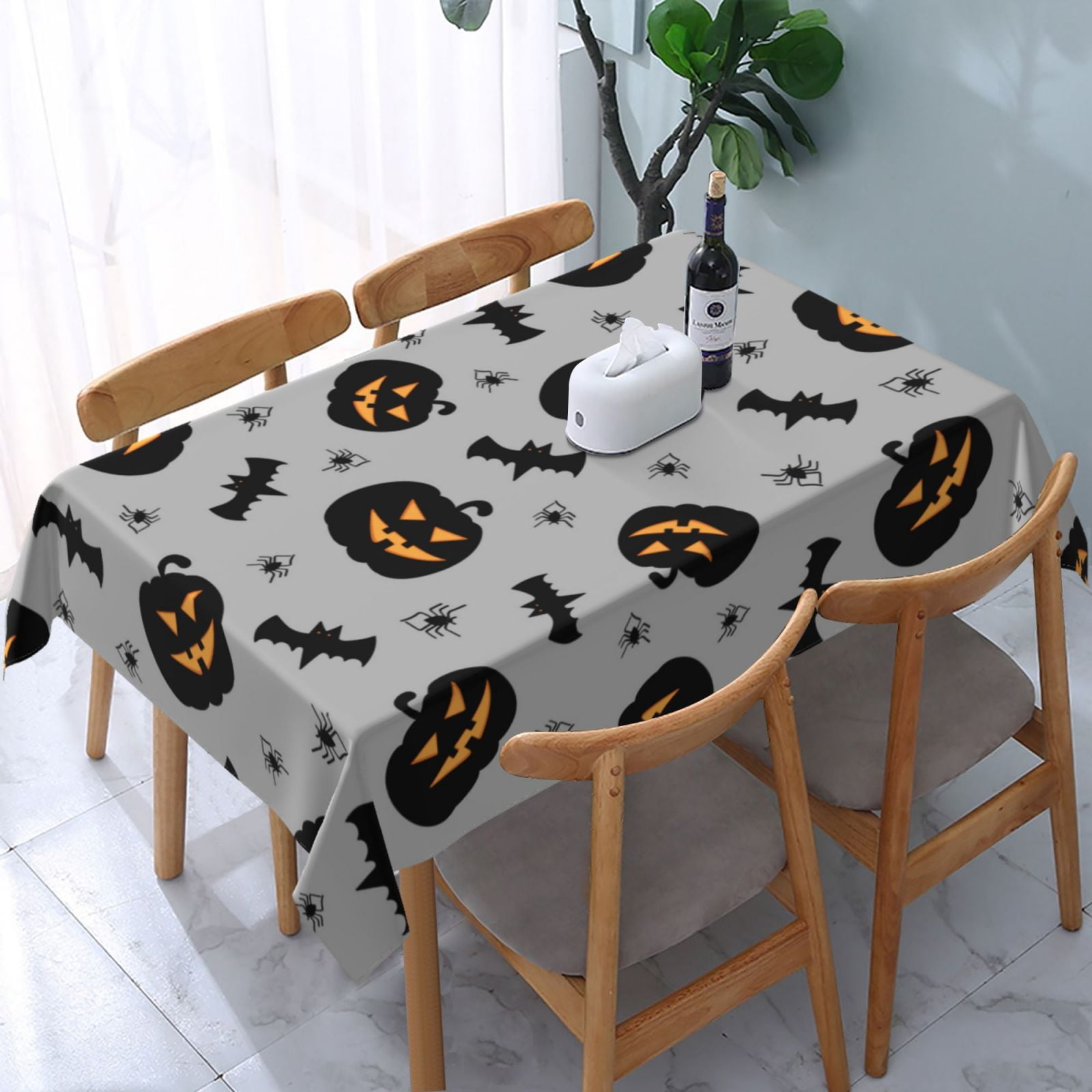 Table Cloth Rectangle Table- halloween pumpkins bat Parties Camping ...
