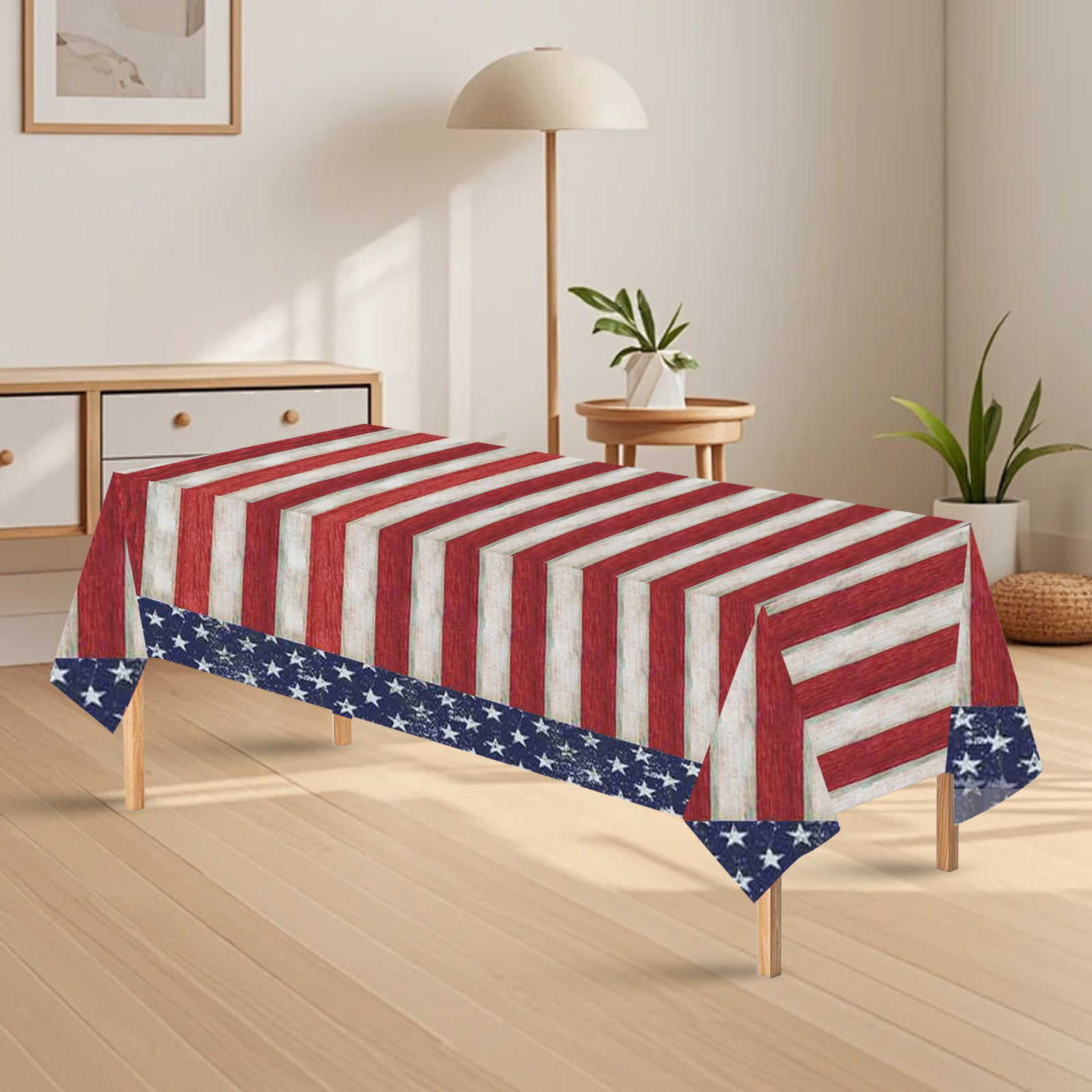 Table Cloth,Vintage American Flag Themed Cutlery Set Independence Day ...
