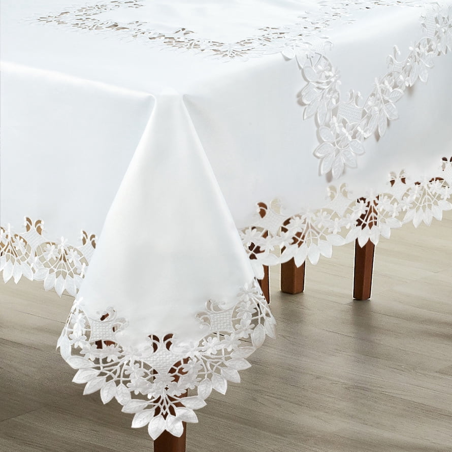 Table Cloth for Dining Table, White Table Linen, 60x120 inches ...