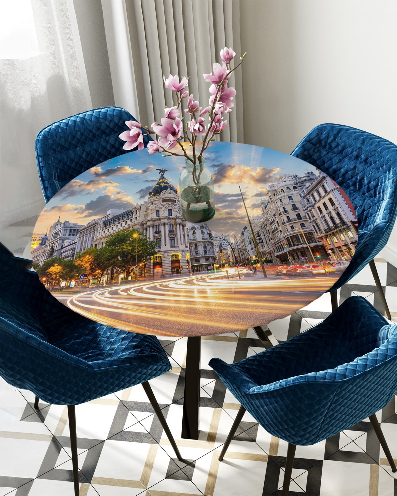 Table Cover New York City Bridge Building Round Rectangular Waterproof ...