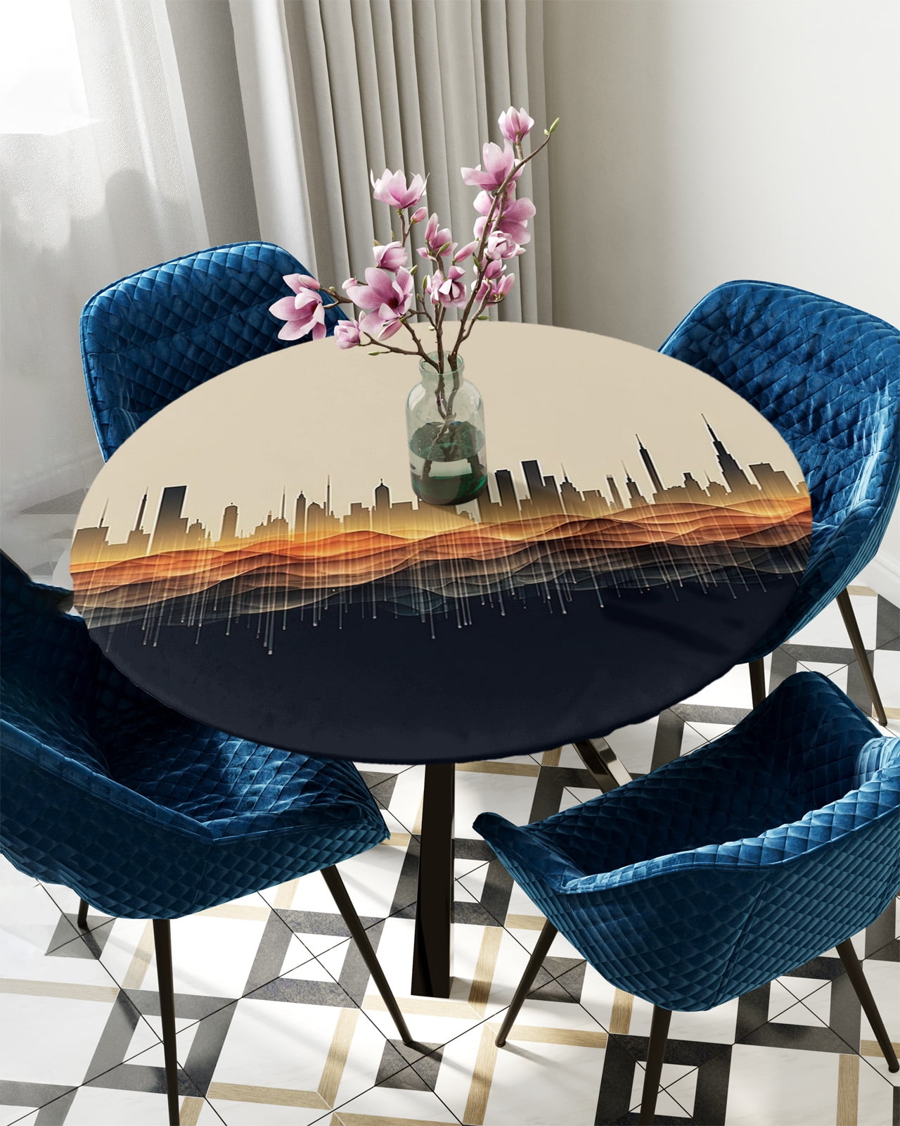 Table Cover New York City Bridge Building Round Rectangular Waterproof ...