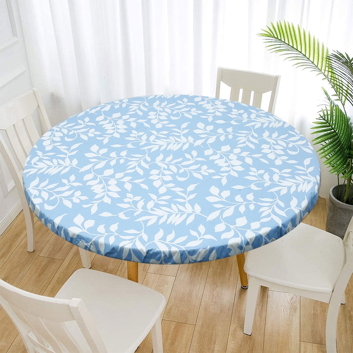 Xiyztok Waterproof Vinyl Fitted Round Table Cover 36 to 44 Inch ...