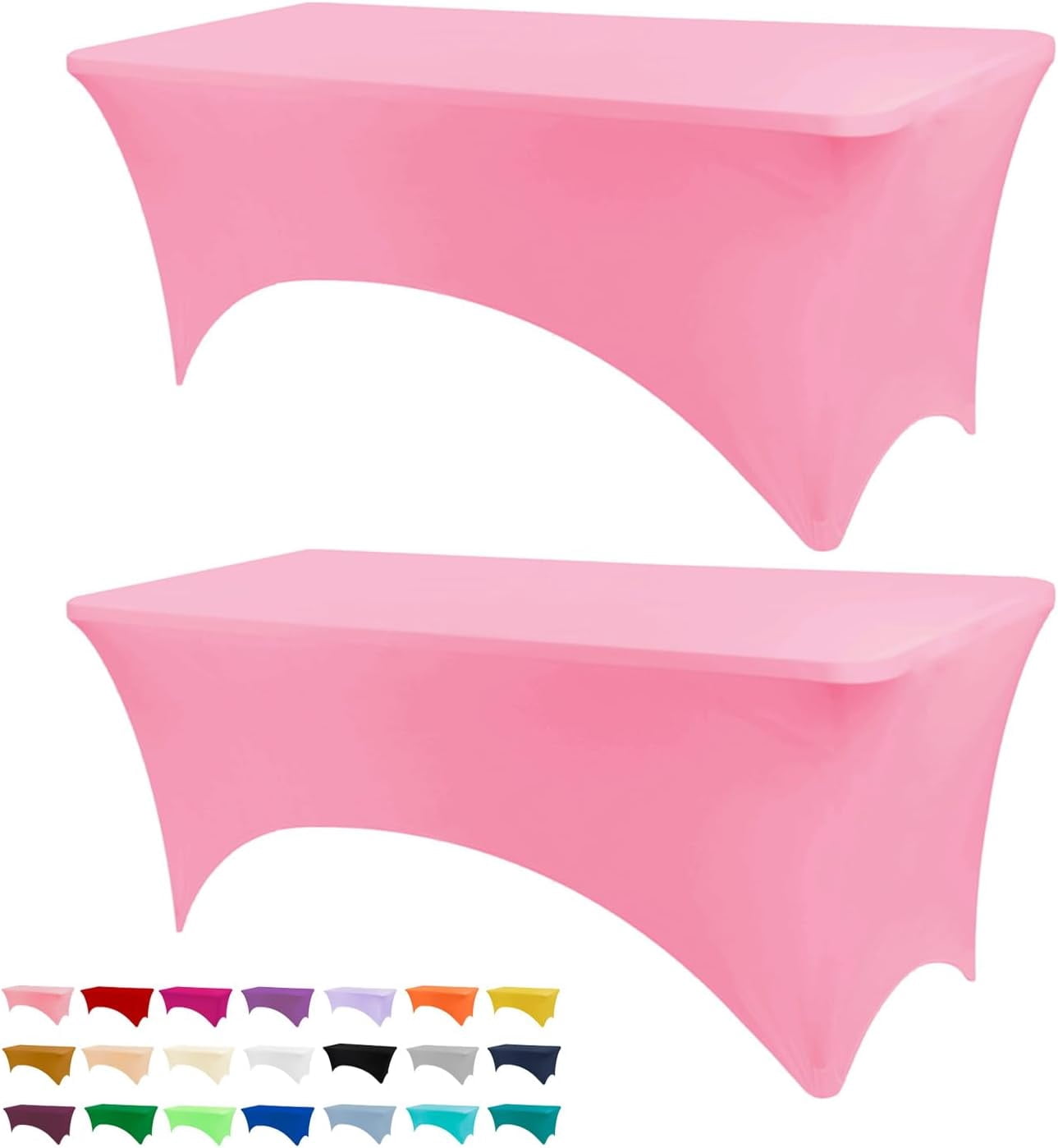 Table Covers for 6 Foot Tables, 2 Pack Hot Pink Washable Wrinkle ...