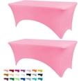 Table Covers for 6 Foot Tables, 2 Pack Hot Pink Washable Wrinkle ...
