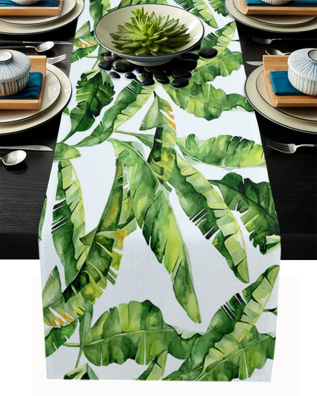 Table Decor Table Runner Summer Tropical Palm Tree Pattern Coffee Table ...