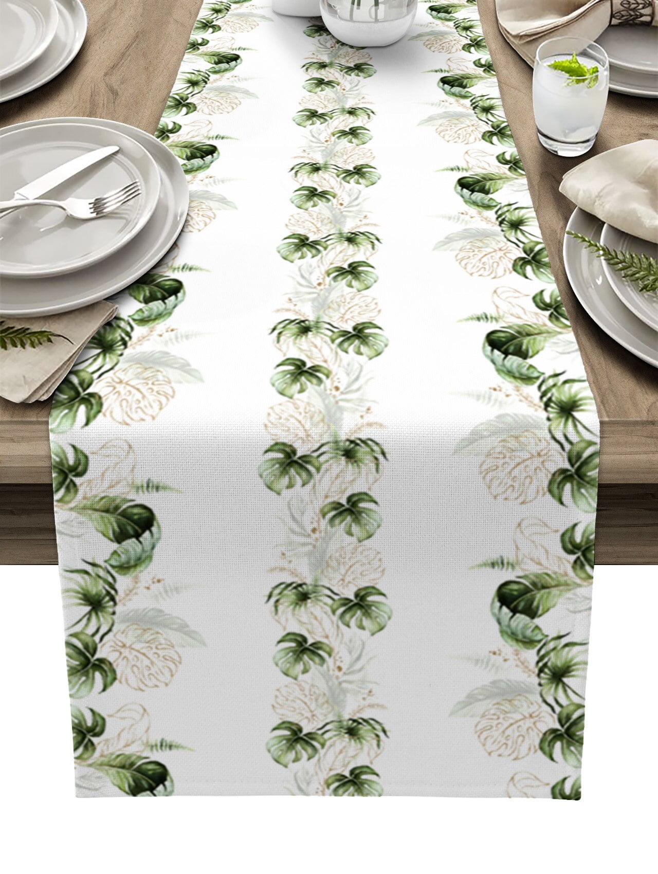 Table Decor Table Runner Summer Tropical Palm Tree Pattern Coffee Table ...
