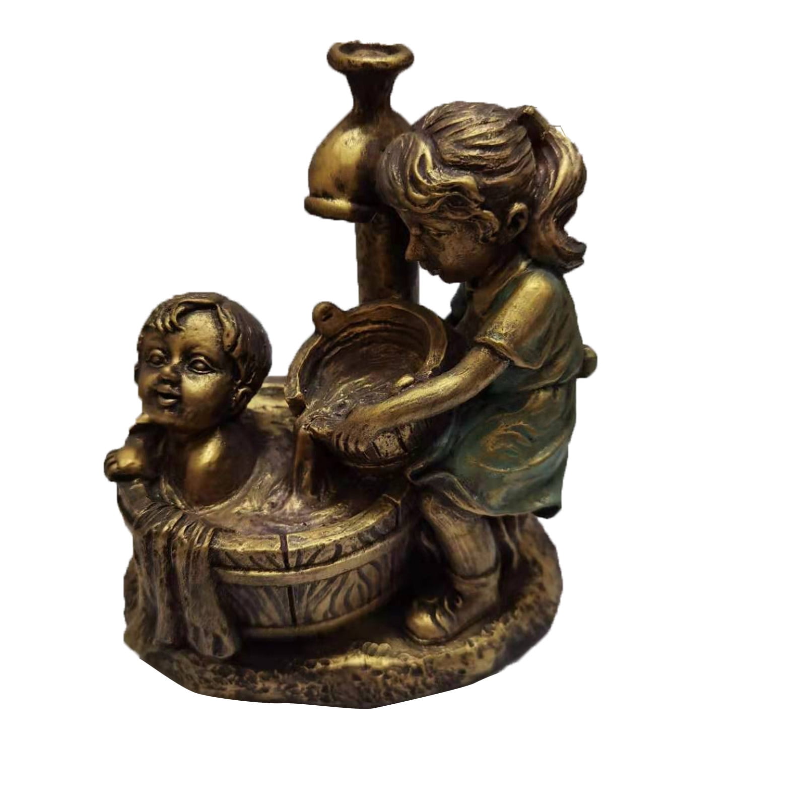 Table Decor for Living Room Boy & Girl Garden Statue A Kid with ...
