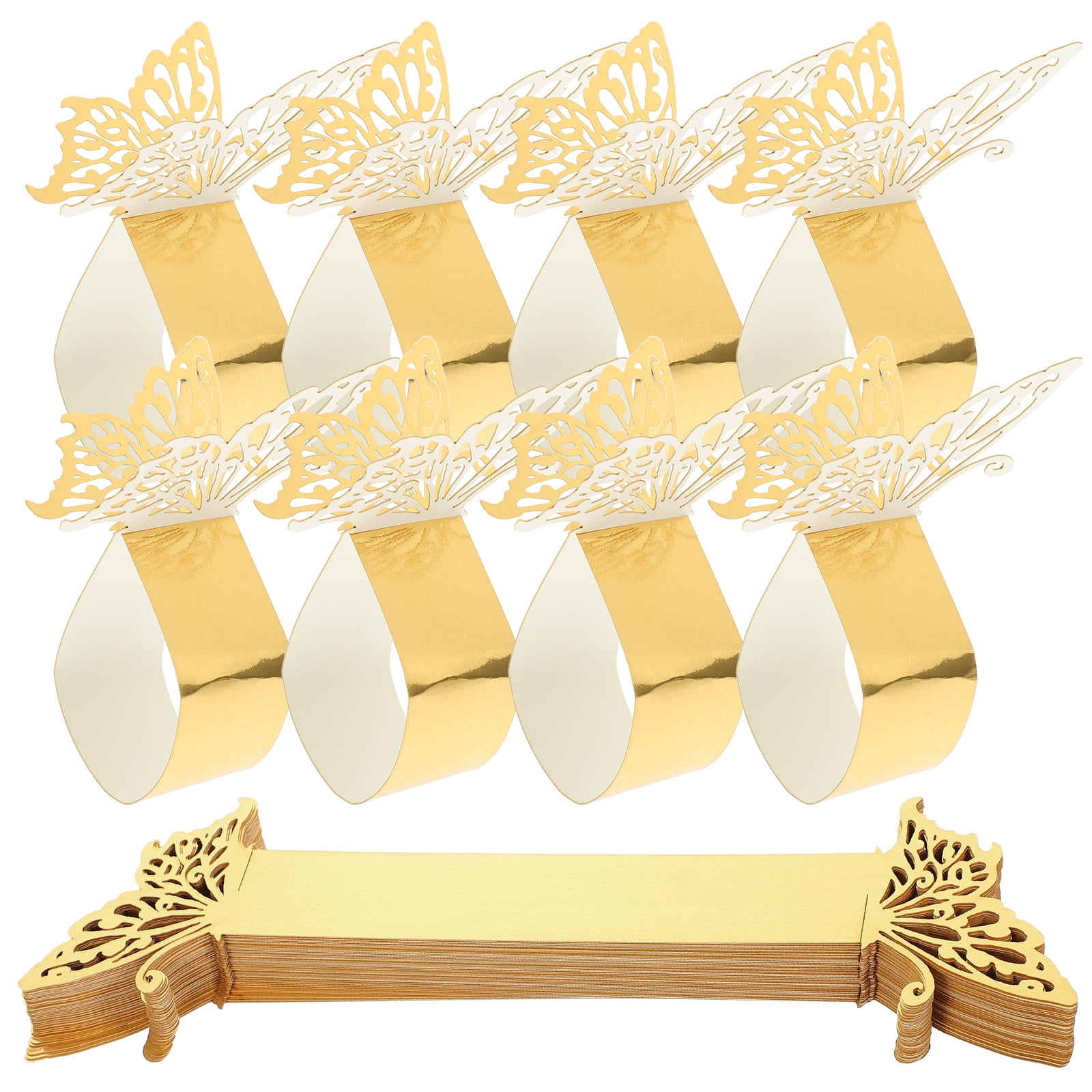 Table Decoration Butterfly Napkin Buckle Wedding Dining Clasps Gold ...