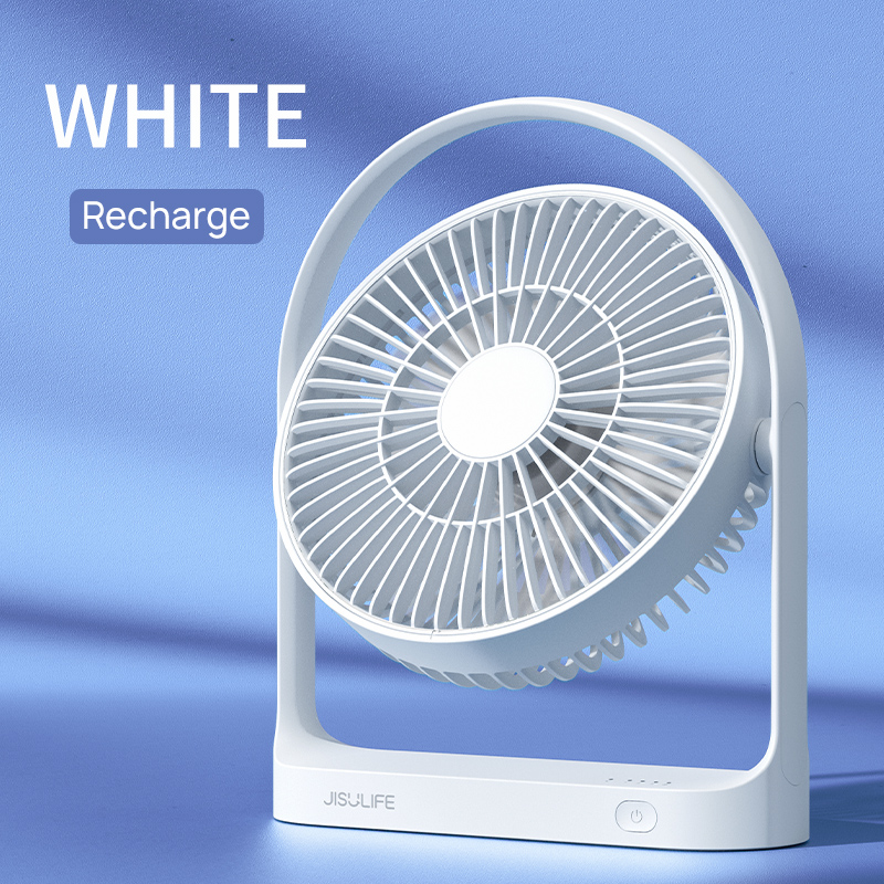 Table Fan Mini USB Strong Wind Rechargeable Desk Fans Wireless 4000mAH ...